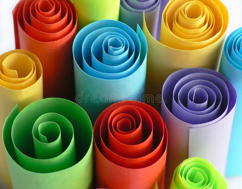 Rollos de papel de colores imagen de archivo. Imagen de color - 3919009