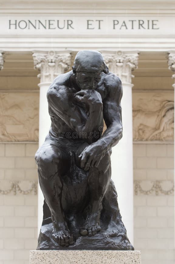 Rodin s Thinker full body editorial stock photo. Image of cult - 2752578