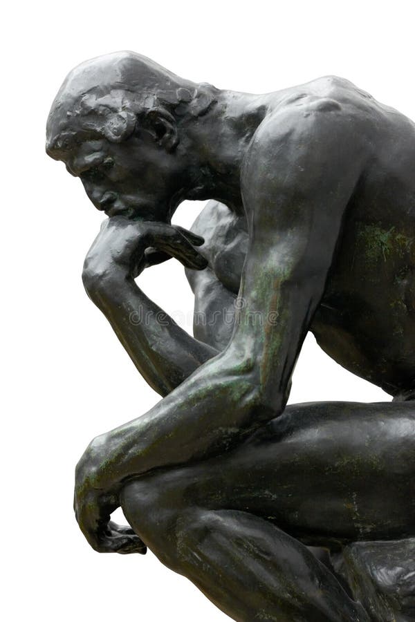 Rodin Thinker isolated stock image. Image of gallery - 26477685