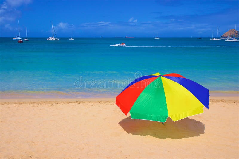 Rodney Bay in St Lucia, Caribbean Stock Image - Image of holiday, beach ...