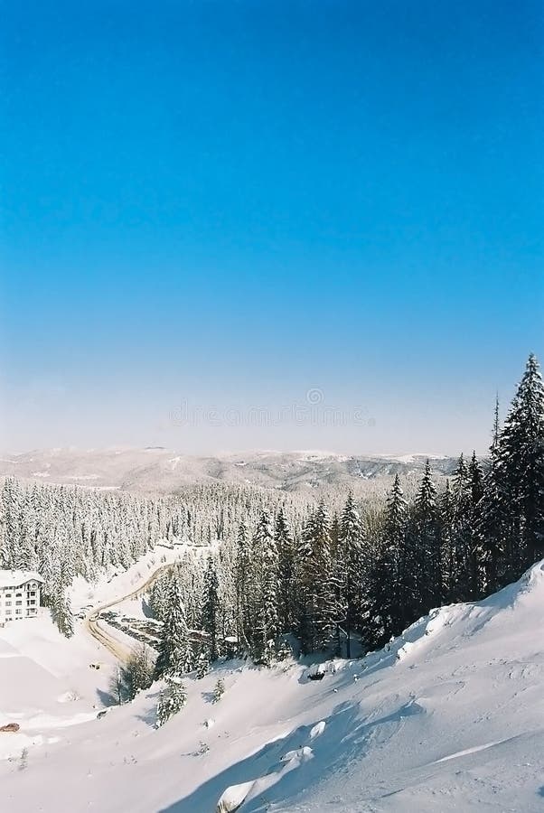 Rodopi Mountains stock image. Image of snow, road, sunrays - 2178265