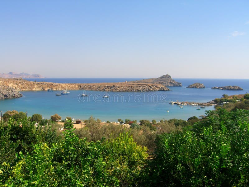Rodos. View of the Beautiful Bay Editorial Image - Image of summer ...