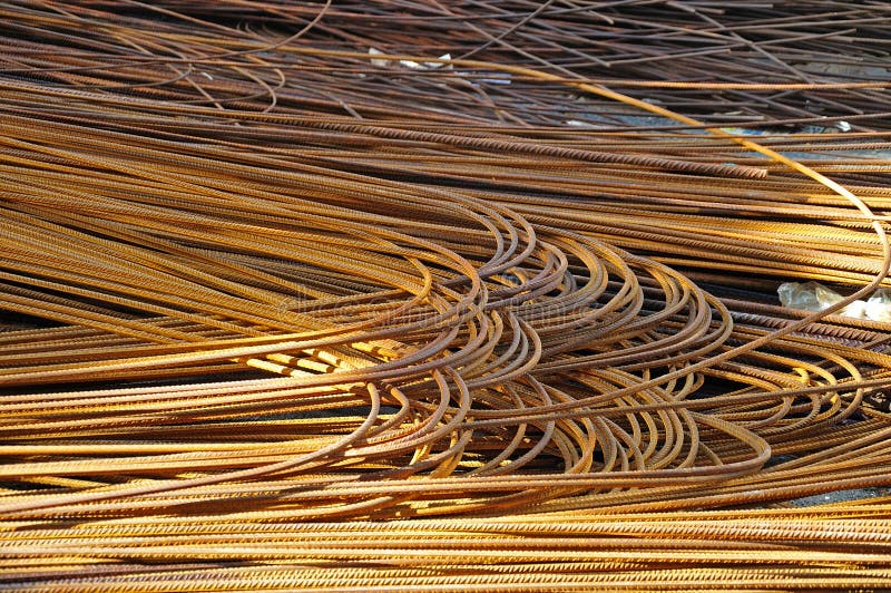 Rods of Structural Steel Stacked Up at Construction Site Stock Image ...