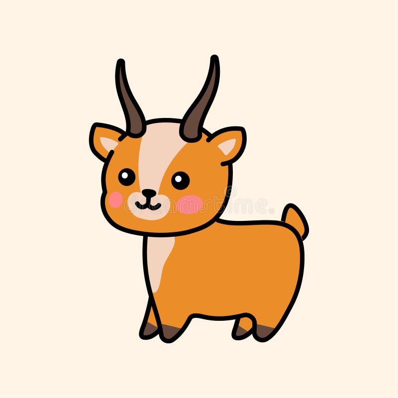 Roe Deer Color Element. Hand Drawn Animals Stock Vector - Illustration ...