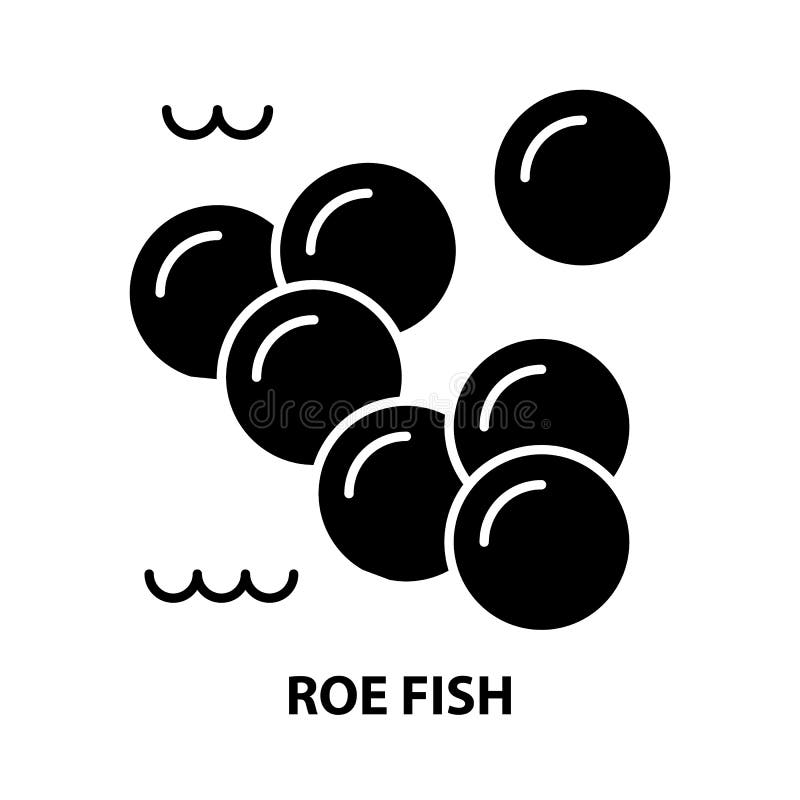 Roe Fish Icon, Black Vector Sign with Editable Strokes, Concept ...