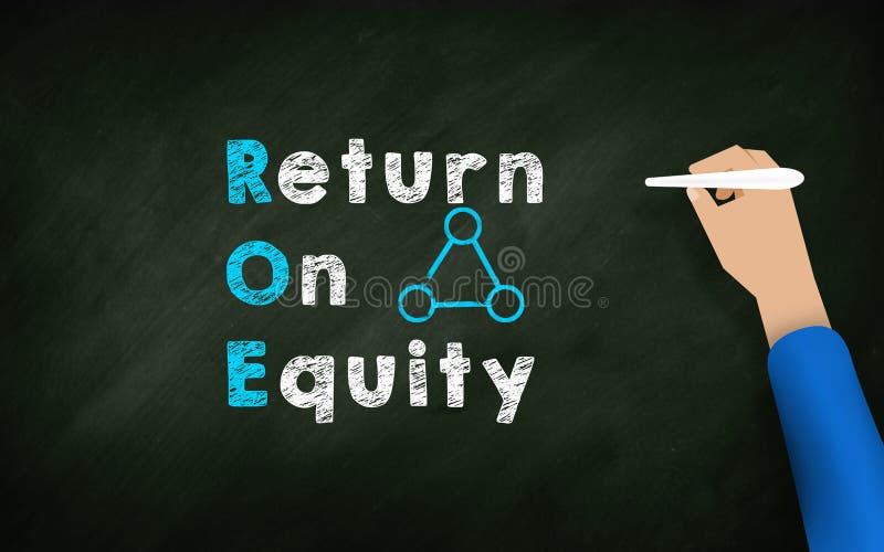 ROE Return on Equity on Chalkboard with Businessman Hand and Chalk. ROE ...