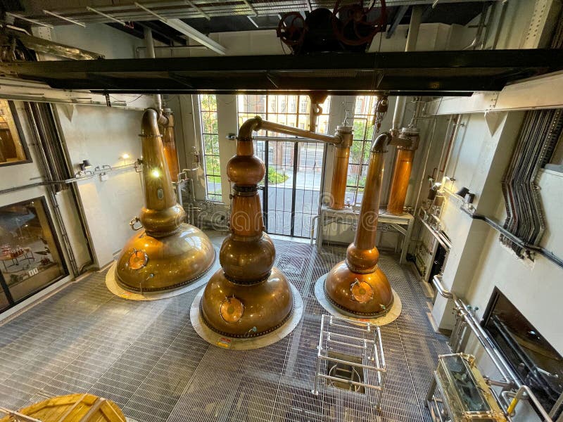 Copper Pot Still Trio in Distillery 01 Editorial Stock Photo - Image of ...