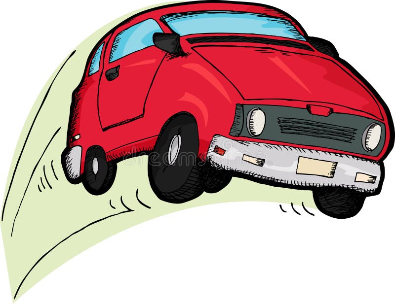 Roekeloze Rode Auto vector illustratie. Illustration of compact - 22870376