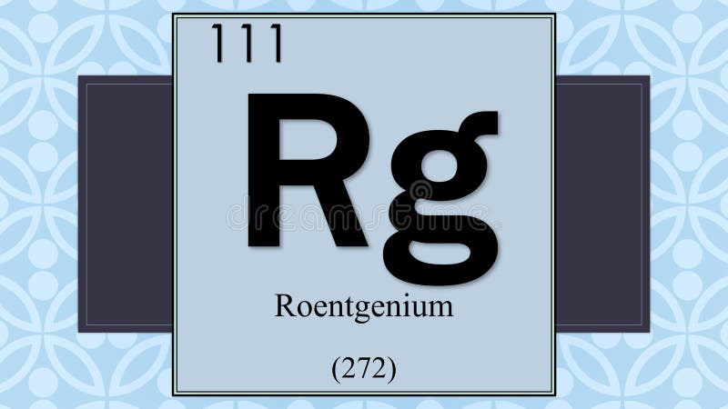 Roentgenium Chemical Element Symbol on Abstract Shape Blue Background ...