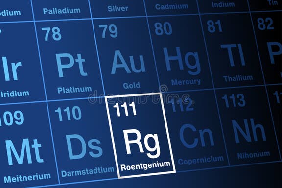 Roentgenium on Periodic Table of the Elements, with Element Symbol Rg ...