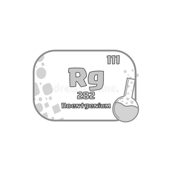 Roentgenium Number 111. Elemental Chart Vector. Gray Atomic Label ...