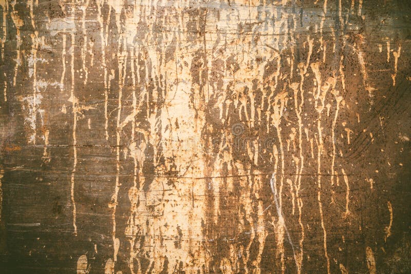 Roestige Textuur Met Druipende Verf Stock Afbeelding - Image of zwaar ...