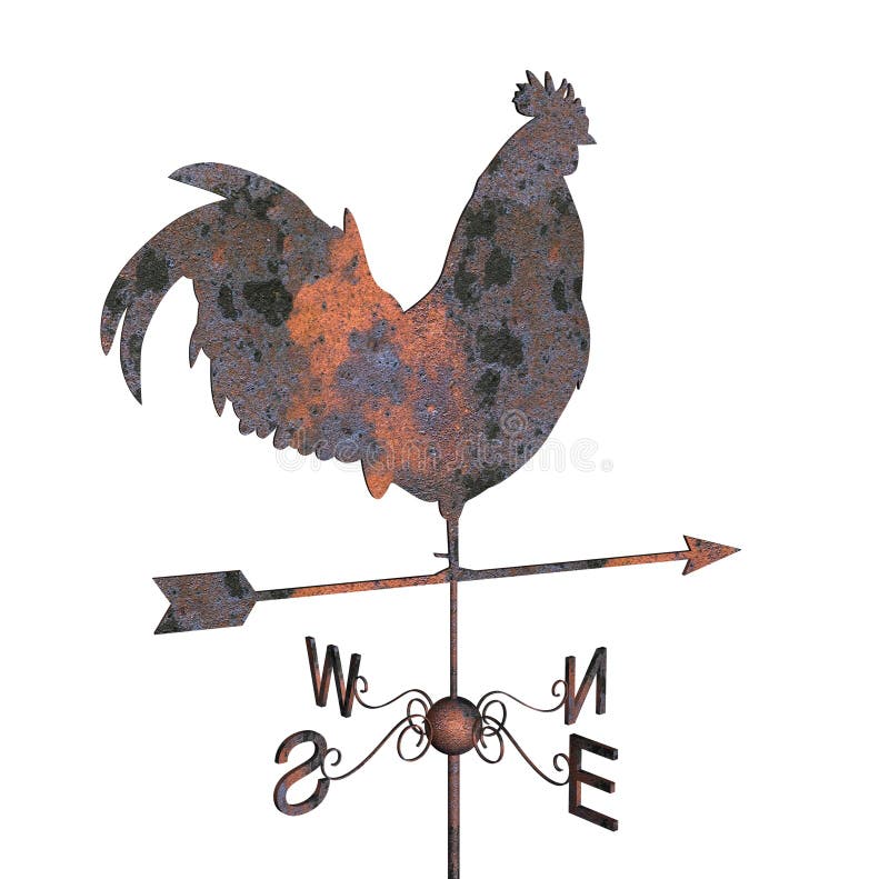 Roestige weerhaan stock illustratie. Illustration of richting - 13332676