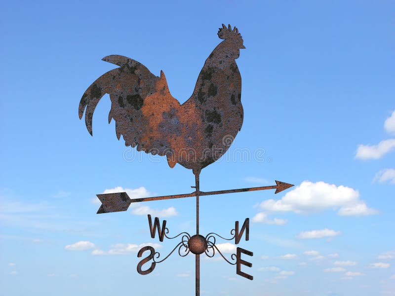 Roestige weerhaan stock illustratie. Illustration of hemel - 13332700