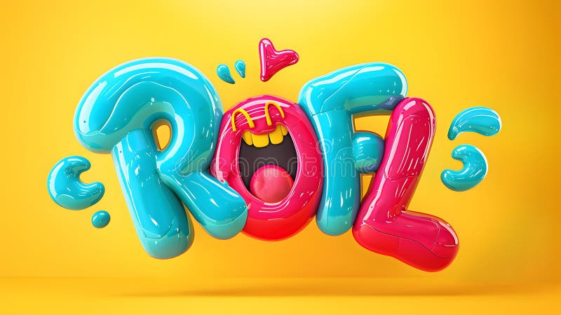 ROFL Design: Vibrant Cartoon Graphics with Modern Typography Stock ...