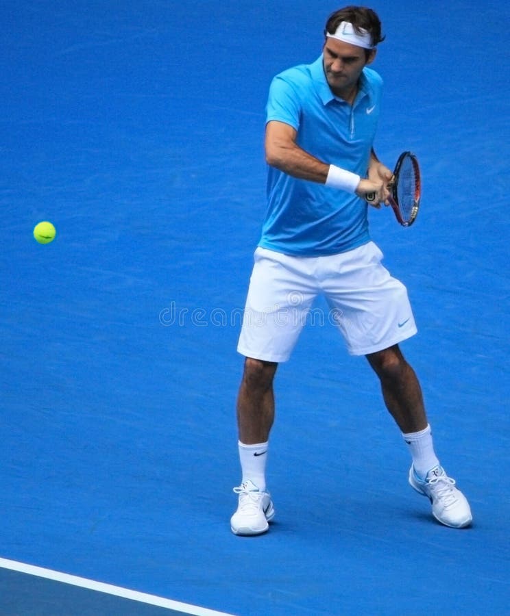 Roger Federer No Australiano Abre 2010 Foto de Stock Editorial - Imagem ...