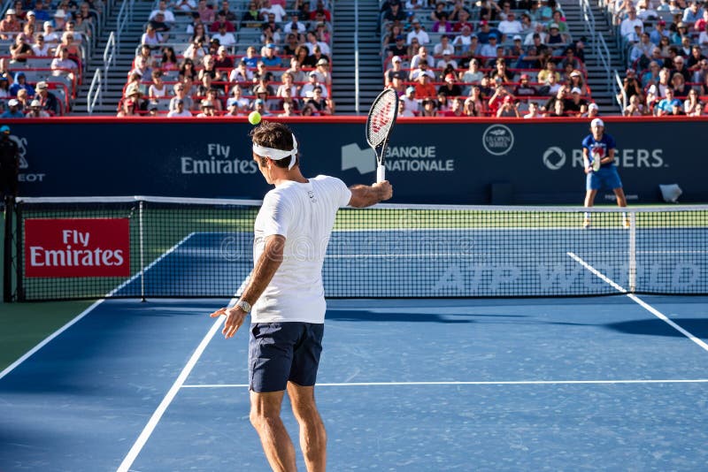 Roger Federer, Practicing during the Roger Cup Editorial Photo - Image ...