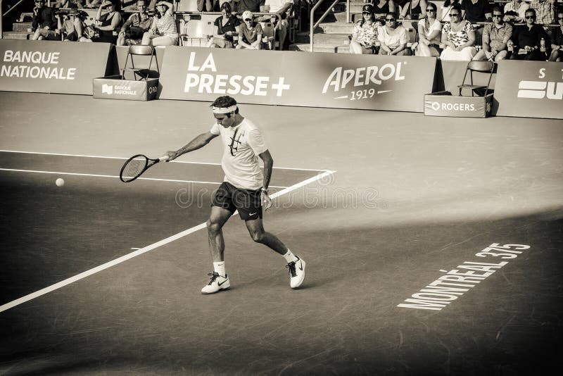 Roger Federer, Practicing during the Roger Cup Editorial Stock Photo ...