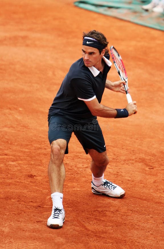 Roger Federer at Roland Garros 2008 Editorial Stock Photo - Image of ...
