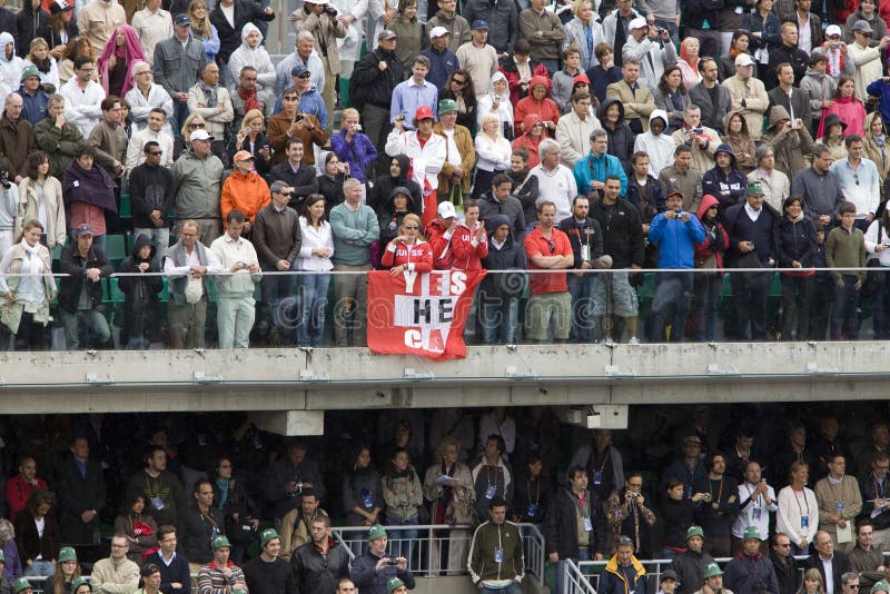 Roger Federers Fans with Flag on Tribunes at Ten Editorial Stock Photo ...