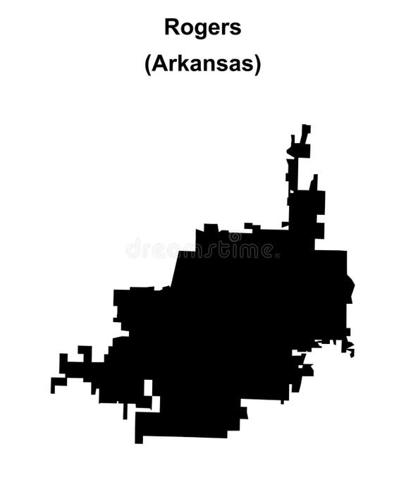 Rogers outline map stock vector. Illustration of blank - 357149669