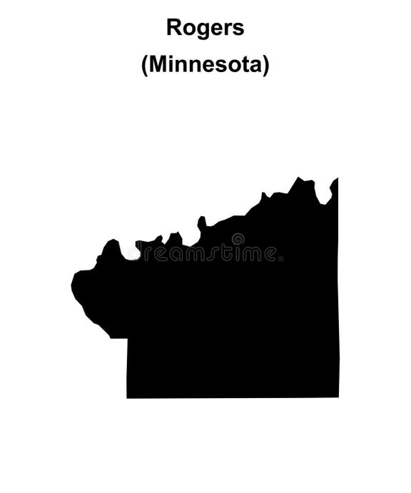 Rogers outline map stock vector. Illustration of detailed - 357451221