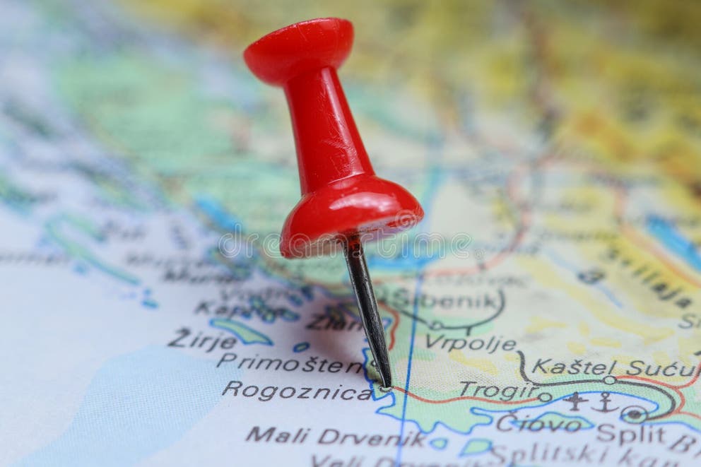 Rogoznica, Croatia Pin on Map Stock Photo - Image of city, island ...