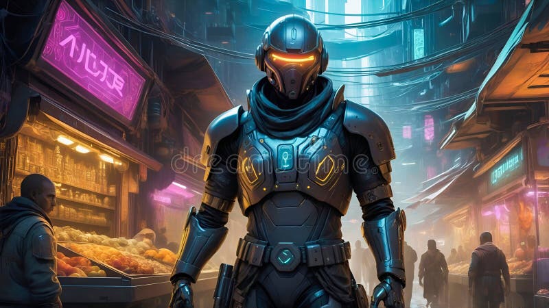 A Rogue Bounty Hunter, with a Mix of Human and Robotic Features ...