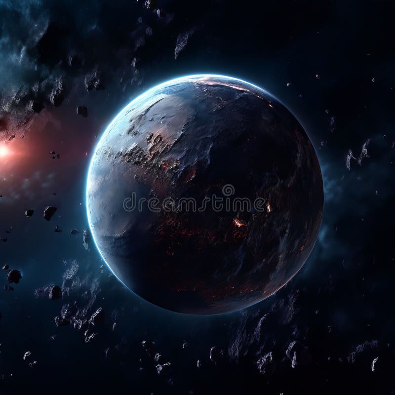 A Rogue Planet Drifting through Space Its Desolate Surface Devo Stock ...