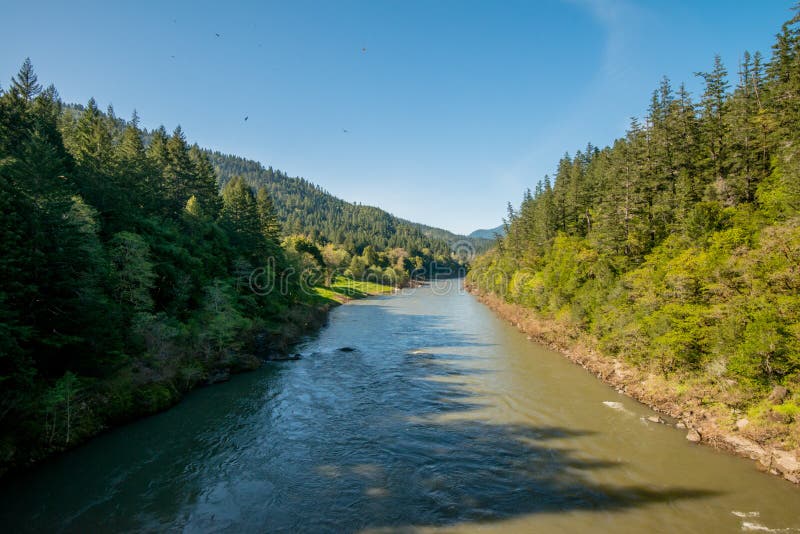 Rogue River in Southern Oregon during a Summer Day Stock Photo - Image ...
