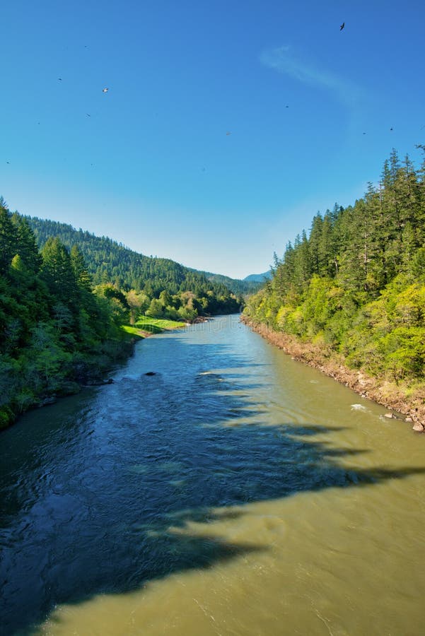 Rogue River in Southern Oregon during a Summer Day. Vertical Image ...