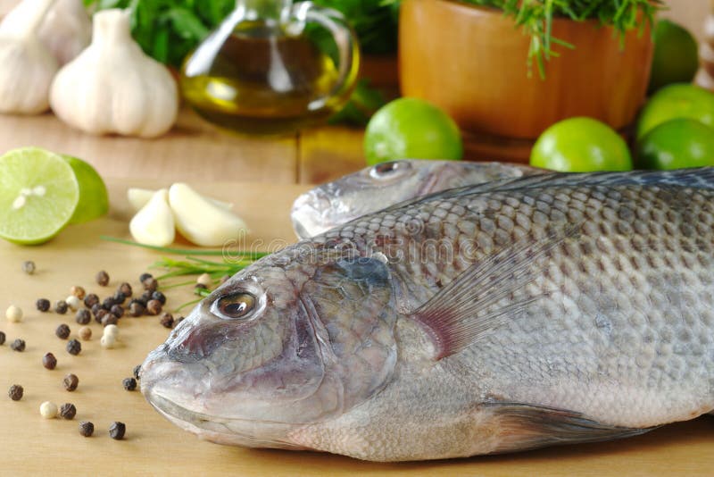 Rohe Fische Riefen Tilapia an Stockfoto - Bild von foto, nahrung: 18604154