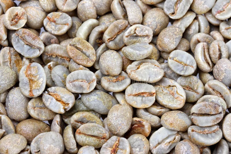 Rohe Kaffeebohnen stockfoto. Bild von schleifen, stapel - 28538920