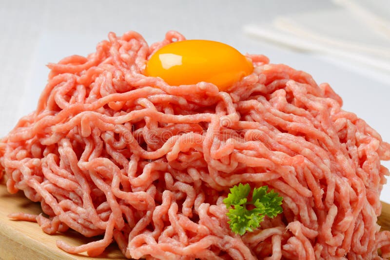 Rohes Gehacktes Schweinefleisch Stockbild - Bild von gehackt ...