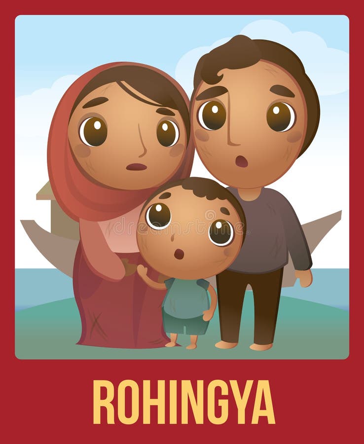 Rohingya family stock vector. Illustration of ocean, forgotten - 55374809