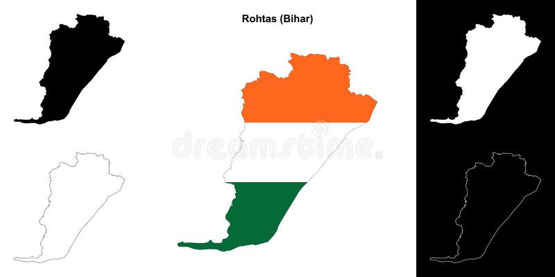 Rohtas outline map stock illustration. Illustration of silhouette ...