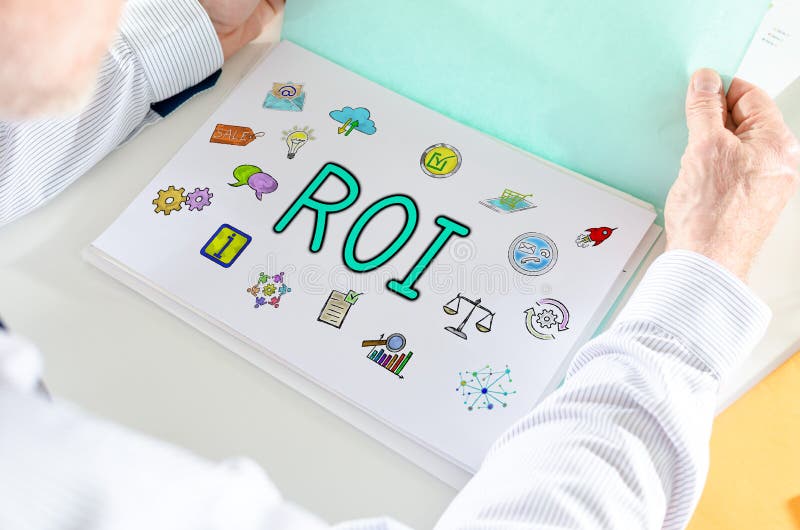 Roi concept on a paper stock image. Image of concept - 137407109