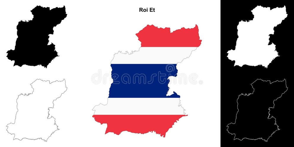 Roi Et outline map stock vector. Illustration of thailand - 323683150