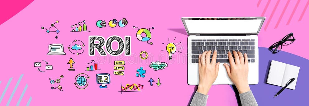 ROI with Person Using a Laptop Stock Photo - Image of finance, money ...