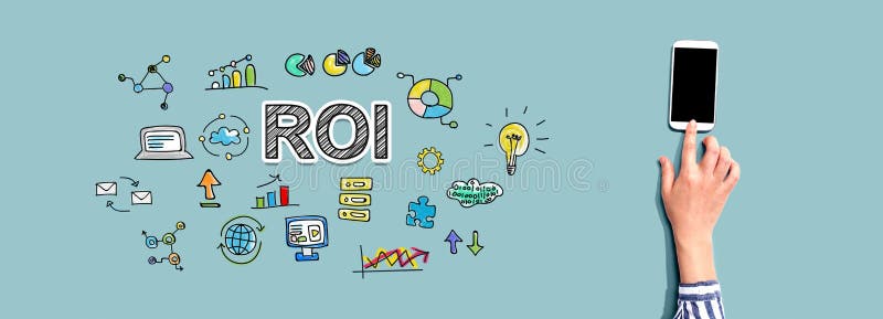 ROI with Person Using Smartphone Stock Photo - Image of phone ...