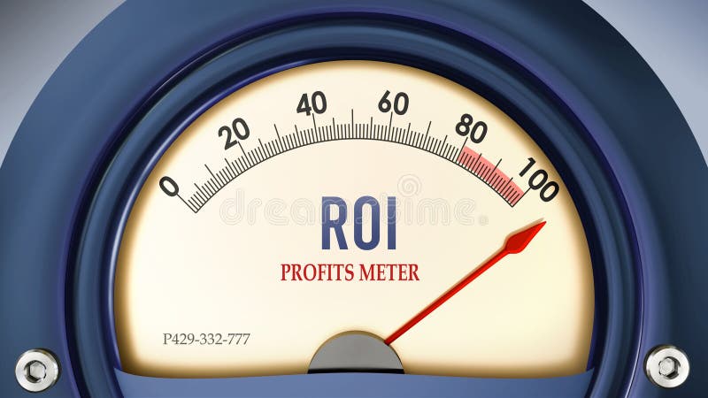 Roi and Profits Meter that is Hitting a Full Scale, Showing a Very High ...