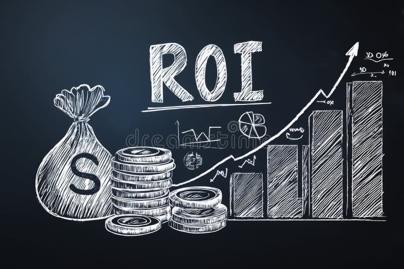 Roi Return Investment Chart Keywords Icons Background Stock Photos ...