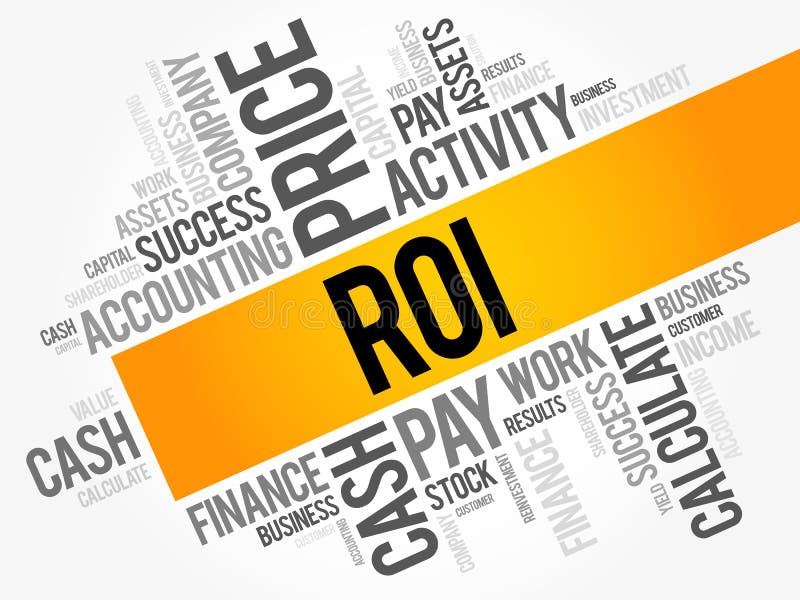 ROI word cloud collage stock illustration. Illustration of financial ...