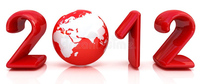 Rojo 2012 años stock de ilustración. Ilustración de invierno - 21744025
