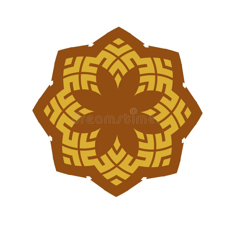 Geometric Flower or Lotus Shaped Mandala. Stylized Circular Curves ...