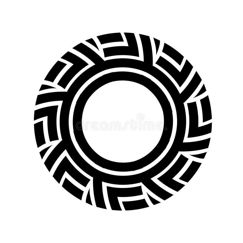Geometric Circle Ornamental Element. Celtic Maze Ornament. Tribal ...