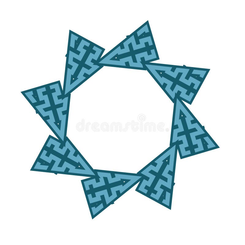 Geometric Circle Ornamental Element. Celtic Maze Ornament. Tribal ...