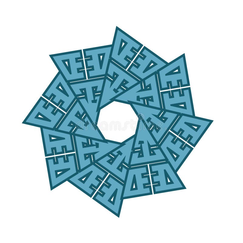 Geometric Circle Ornamental Element. Celtic Maze Ornament. Tribal ...