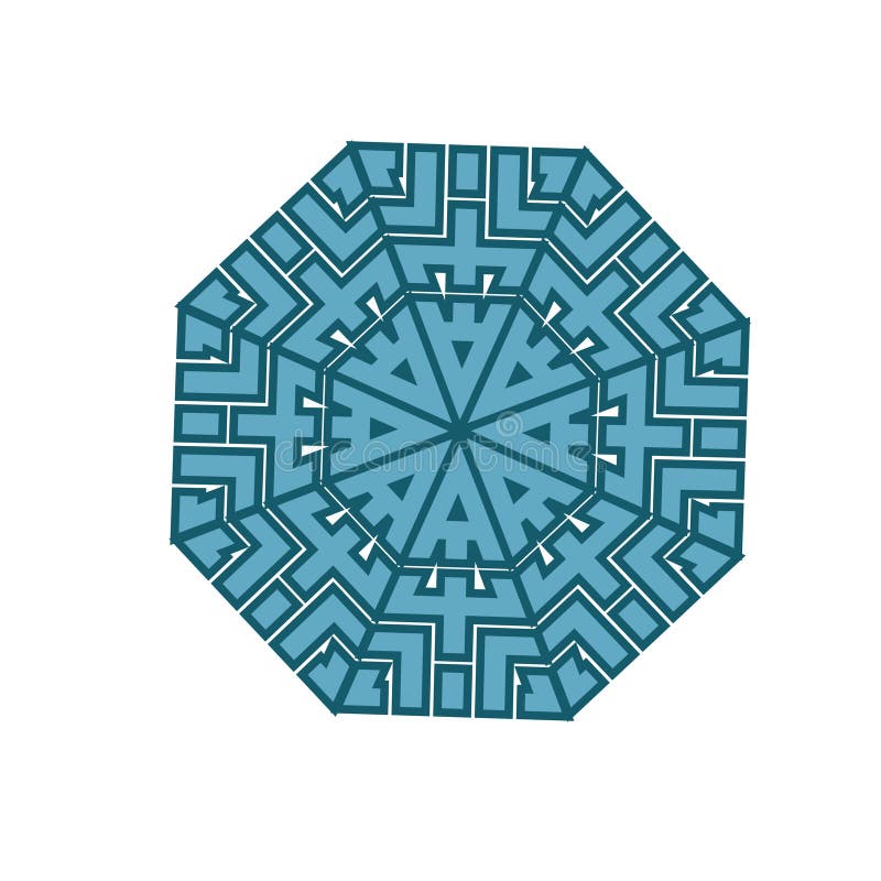 Geometric Circle Ornamental Element. Celtic Maze Ornament. Tribal ...