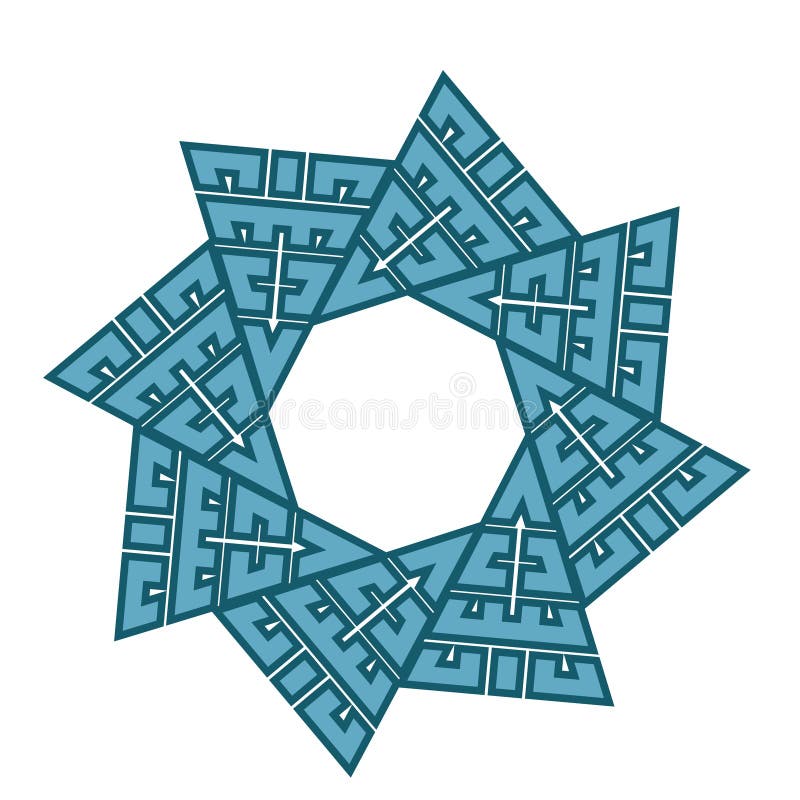 Geometric Circle Ornamental Element. Celtic Maze Ornament. Tribal ...